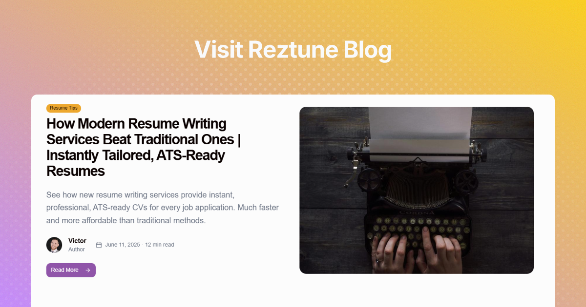 AI Resume Builder & Resume Tips | Reztune Blog